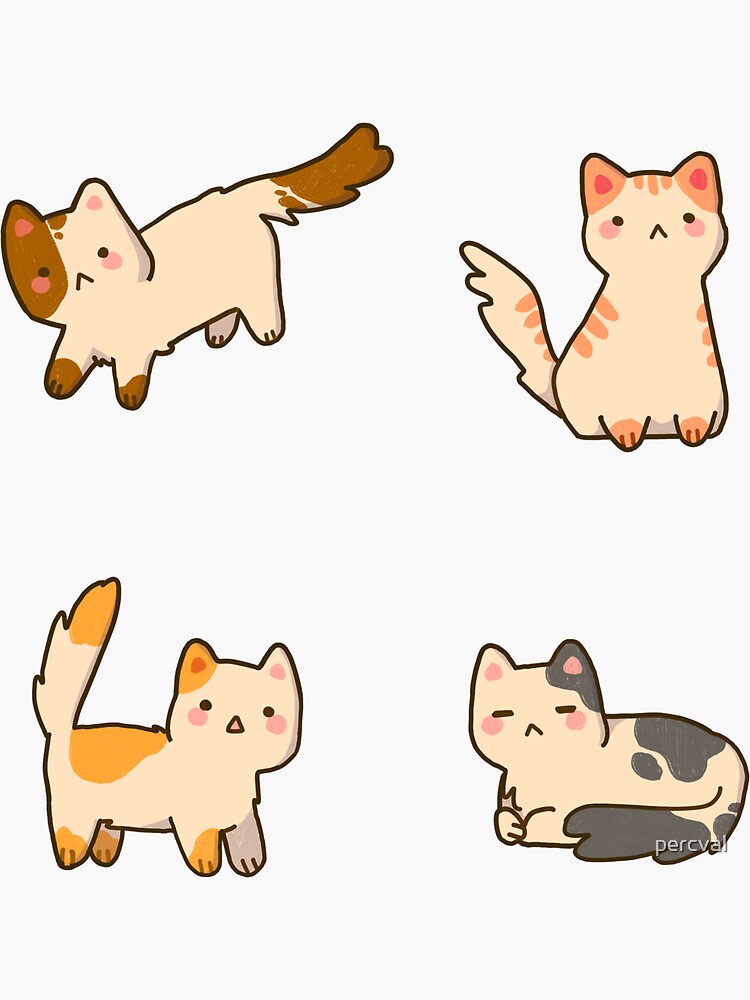 "calico cats sticker pack" Sticker by percval | Redbubble