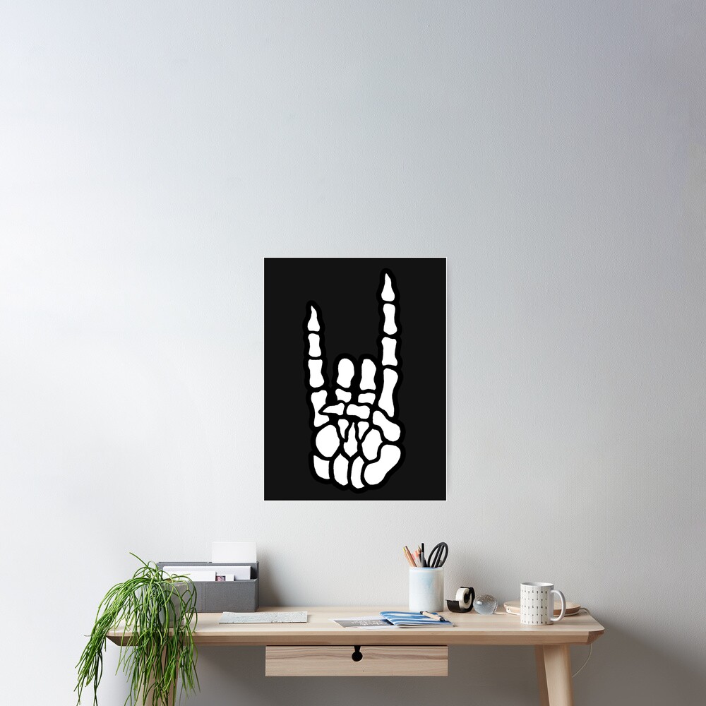 "Devil-Horn skeleton hand" Poster for Sale by TomPhilibeck | Redbubble