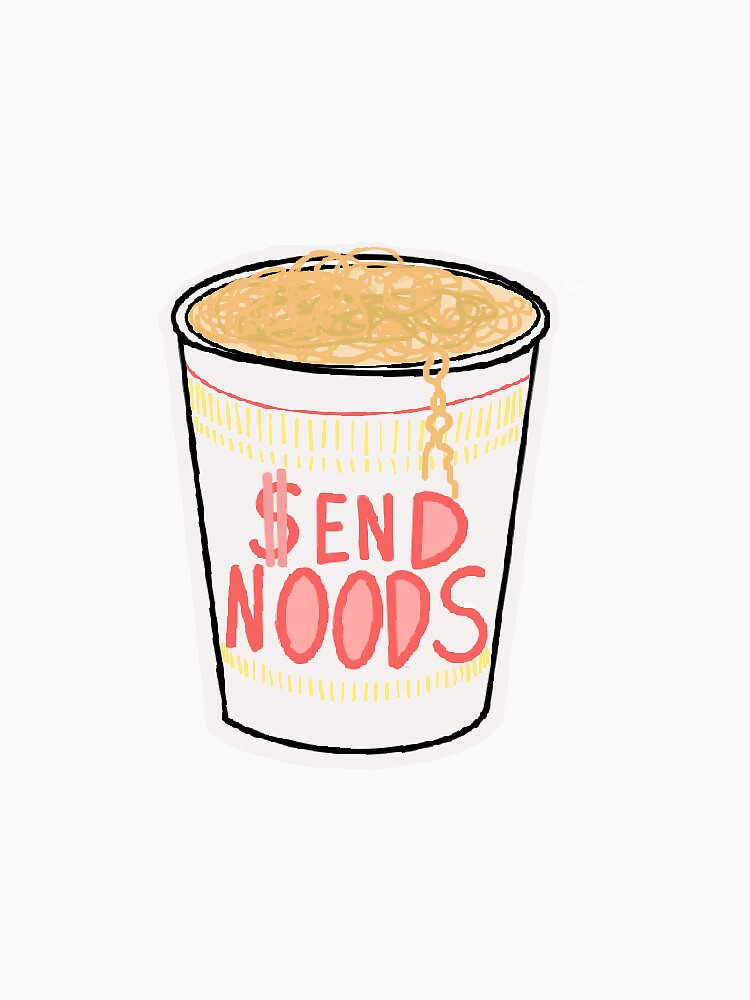 "SEND NOODS Sticker" Sticker for Sale by stickystickas | Redbubble