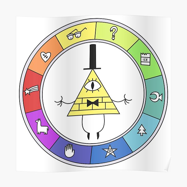 "Rainbow Bill Cipher Wheel" Poster for Sale by skullnuku | Redbubble