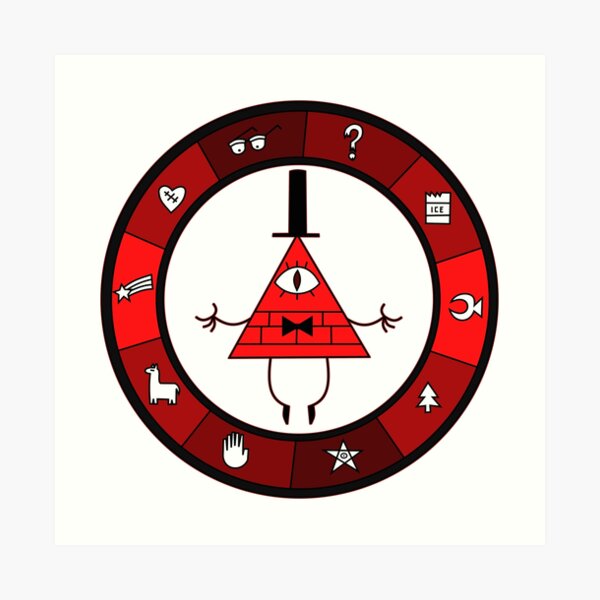 "Red Bill Cipher Wheel" Art Print by skullnuku | Redbubble