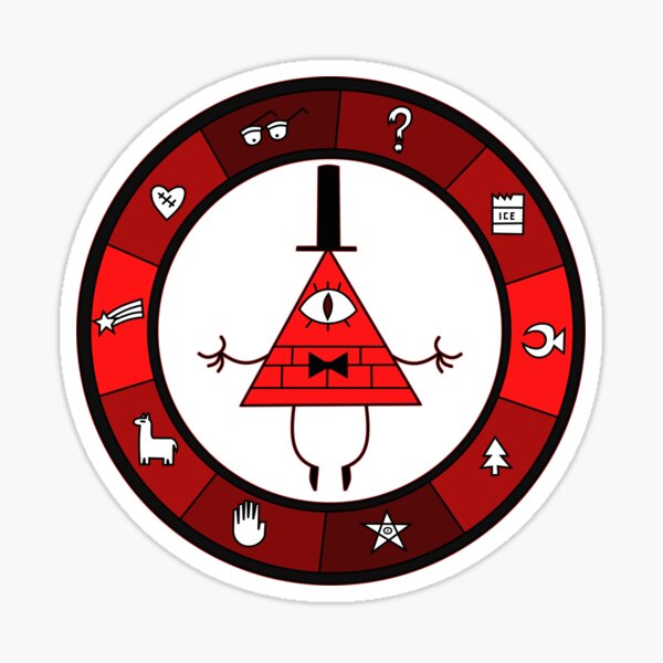 "Red Bill Cipher Wheel" Sticker for Sale by skullnuku | Redbubble