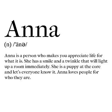 "Anna Definition" Poster for Sale by tastifydesigns | Redbubble