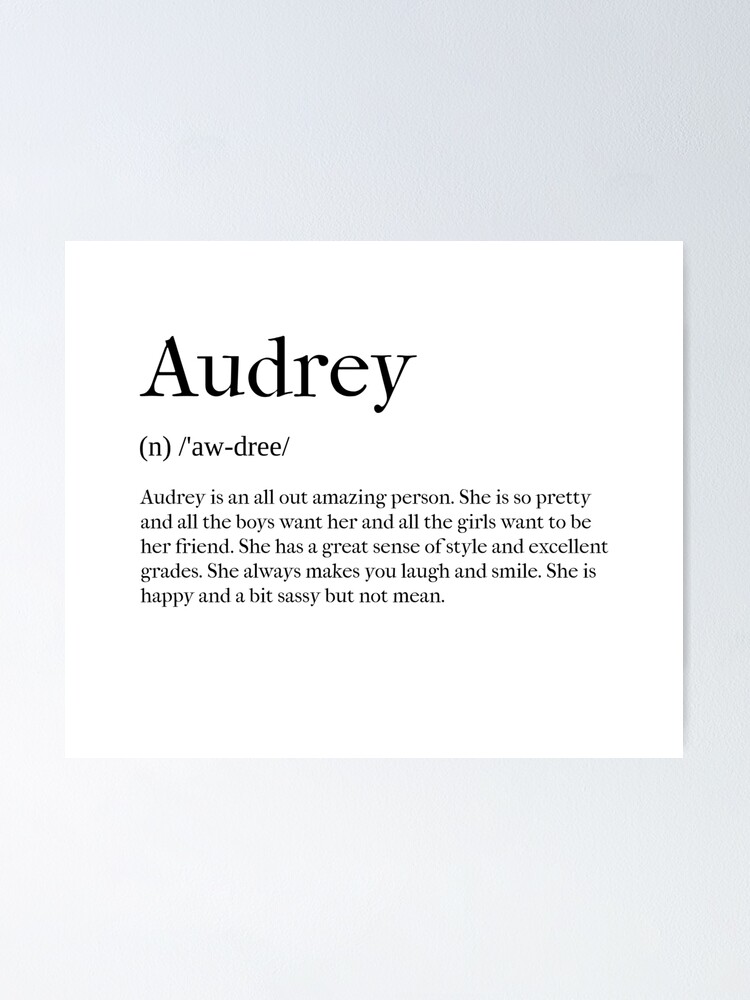 "Audrey Definition" Poster by tastifydesigns | Redbubble