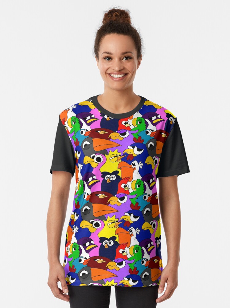 "Colorful Flock 2" Graphic T-Shirt for Sale by BirdNerd324 | Redbubble