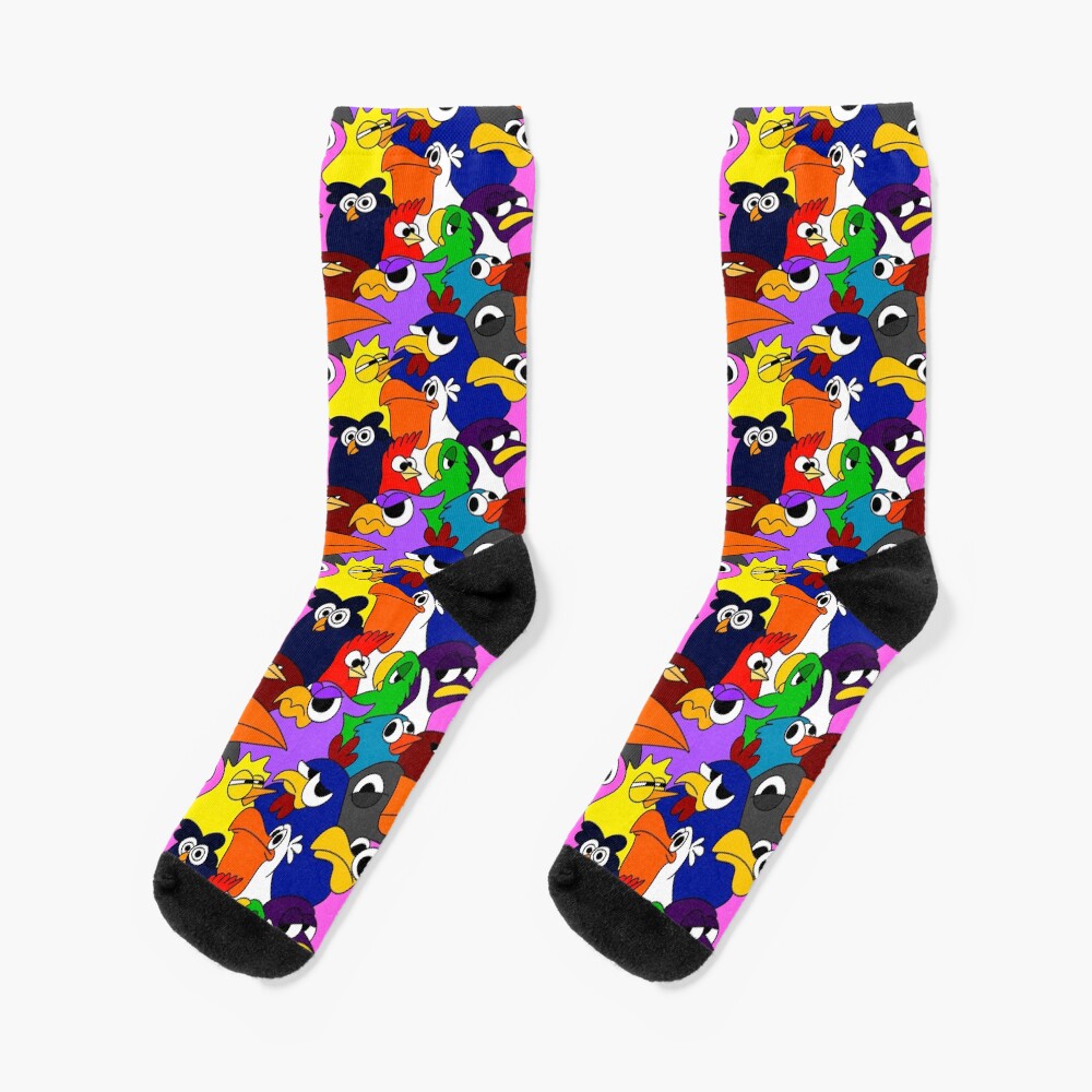 "Colorful Flock 2" Socks for Sale by BirdNerd324 | Redbubble
