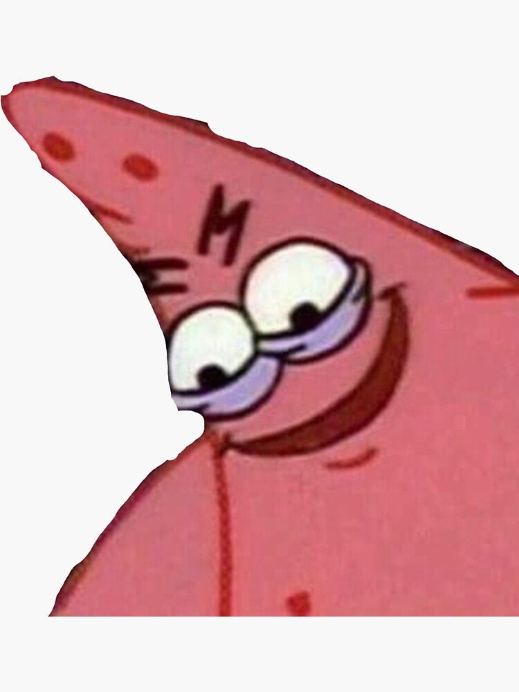 "patrick sneaky creepy smirk" Sticker for Sale by danibr0wn | Redbubble