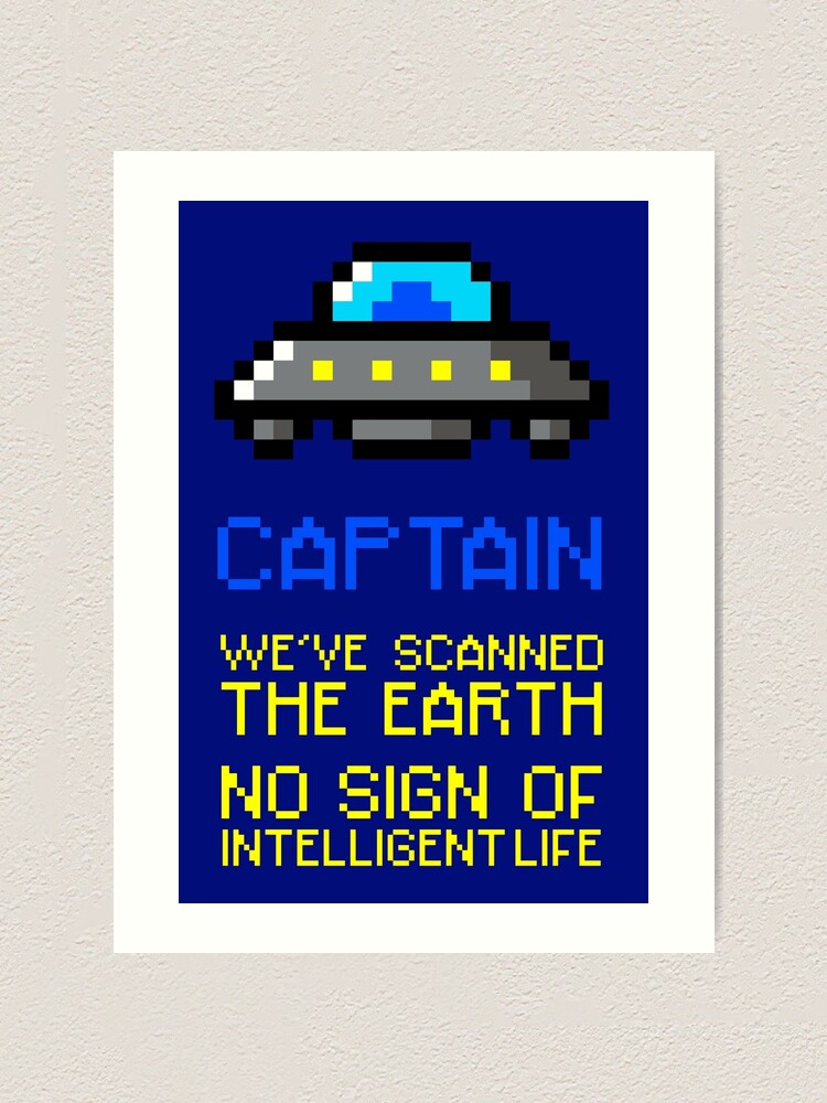 "8-BIT ALIEN SPACESHIP - Space Design" Art Print for Sale by Lart ...