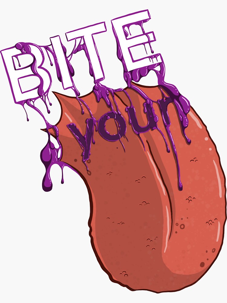 "BITE" Sticker for Sale by StickyDrip | Redbubble