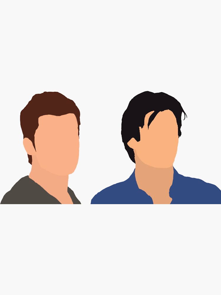 "Damon and Stefan " Sticker by S0ph1eLou | Redbubble
