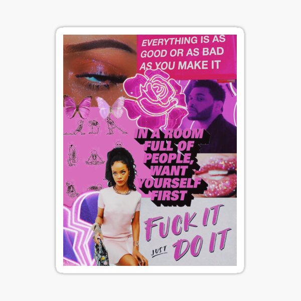 "pink theme collage" Sticker by katecrawford26 | Redbubble