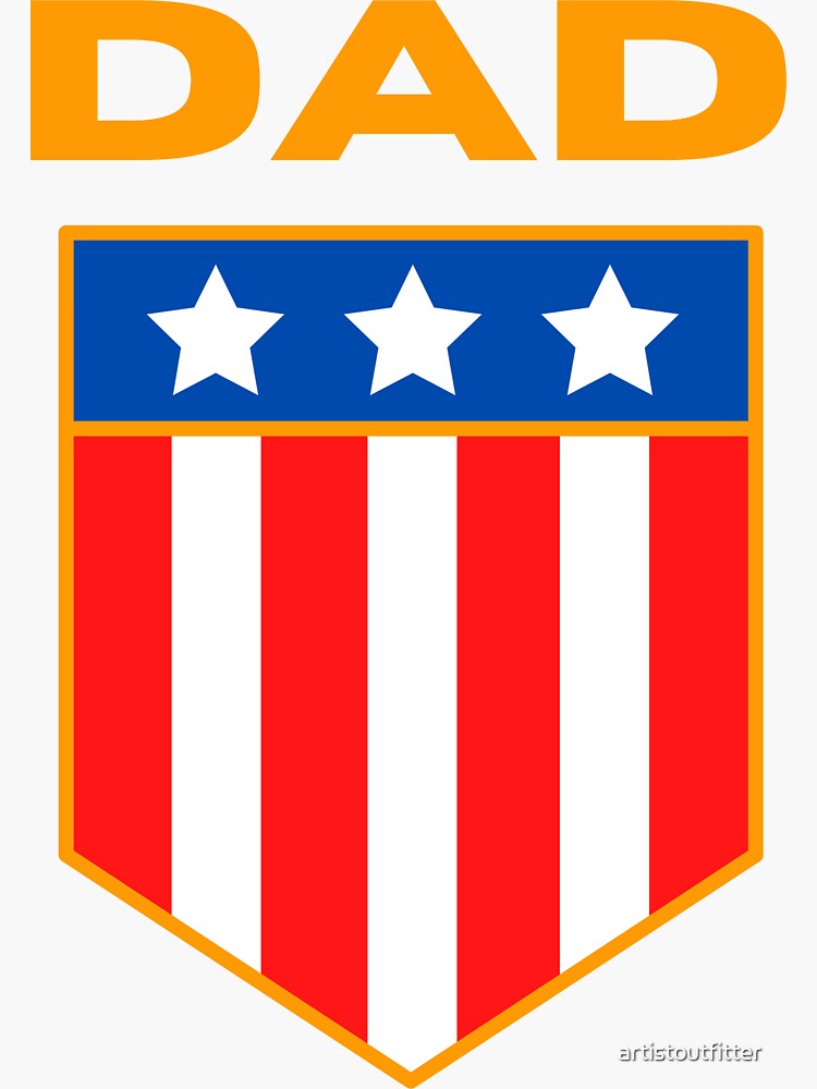 "Dad, Patriotic, American Flag Banner" Sticker for Sale by ...