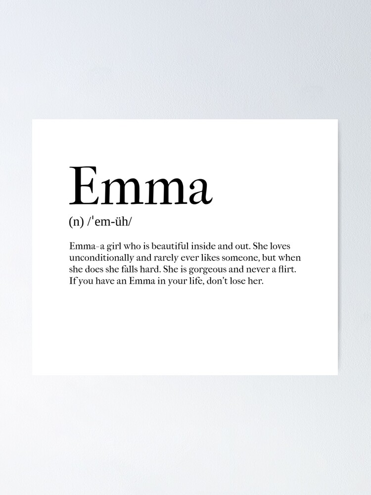 "Emma Definition" Poster for Sale by tastifydesigns | Redbubble