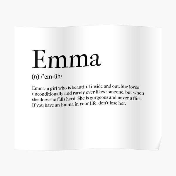 "Emma Definition" Poster for Sale by tastifydesigns | Redbubble