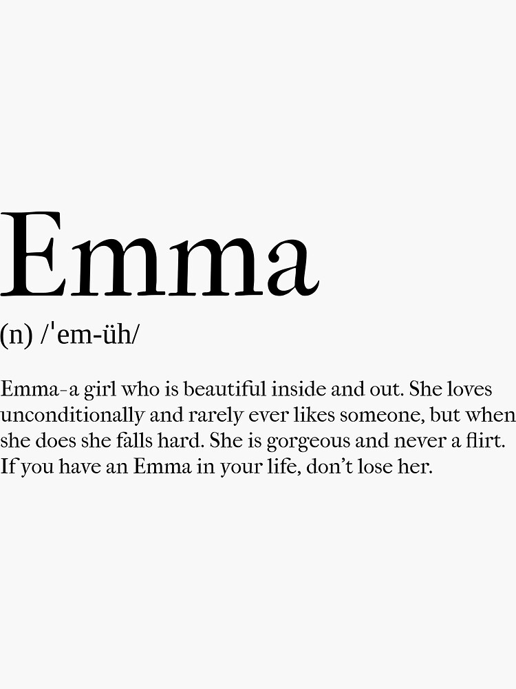 "Emma Definition" Sticker for Sale by tastifydesigns | Redbubble