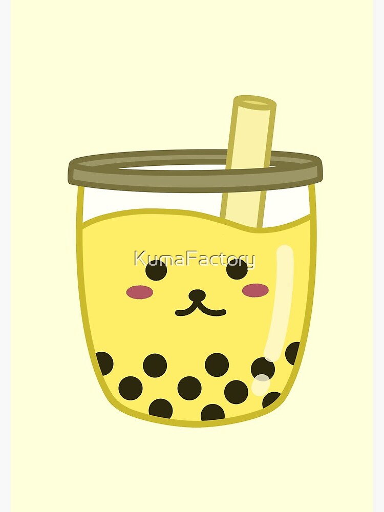 "Pineapple Bubble Tea Kuma" Spiral Notebook by KumaFactory | Redbubble