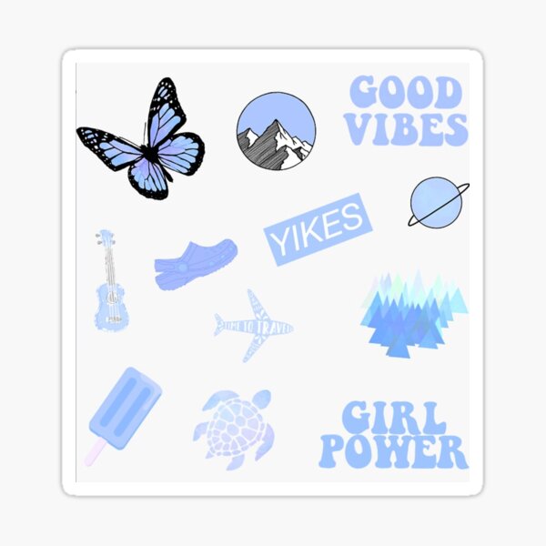 "trendy paster blue sticker pack" Sticker for Sale by Sdelsontro ...