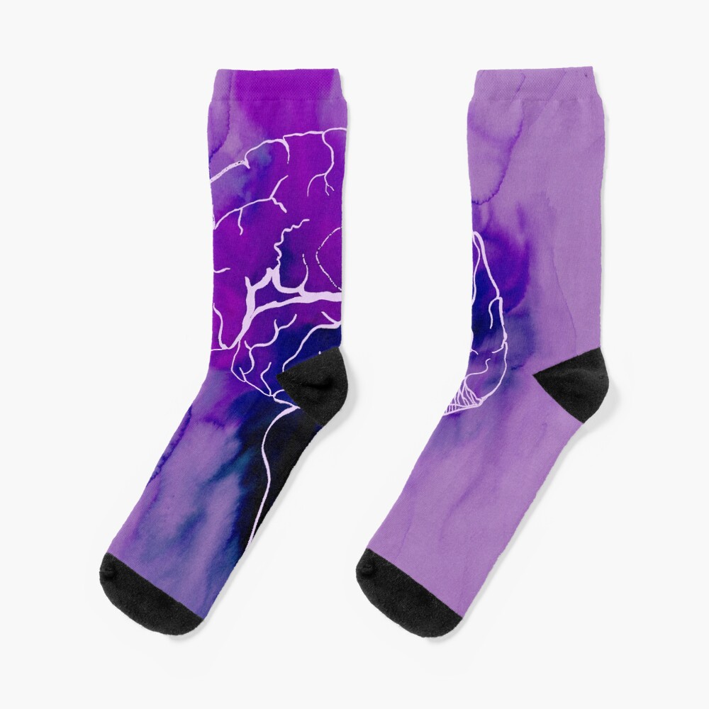 "Purple Brain" Socks for Sale by catholcombe | Redbubble