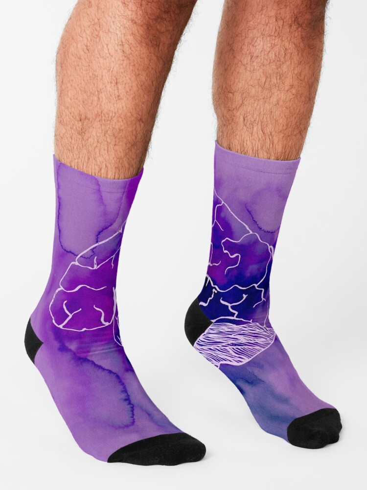 "Purple Brain" Socks for Sale by catholcombe | Redbubble