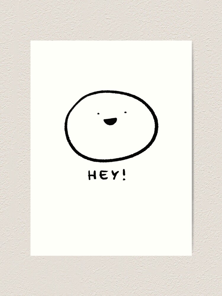 "Hey! - Smiley Emoji" Art Print for Sale by StudioKCY | Redbubble