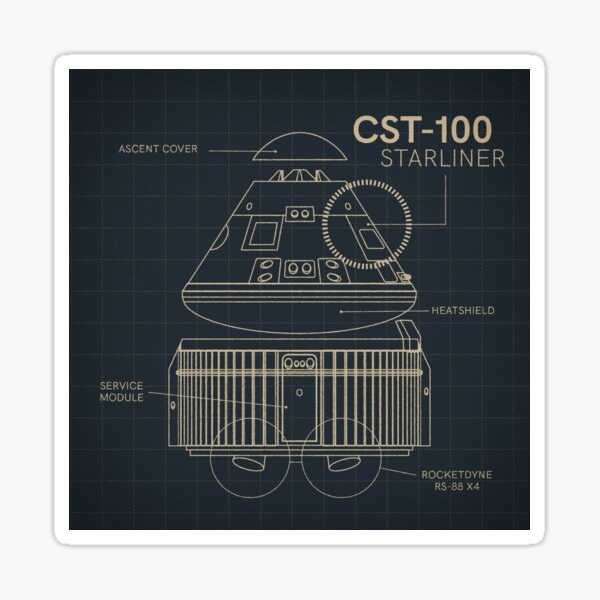 "CST-100 Starliner" Sticker by Voidshop | Redbubble