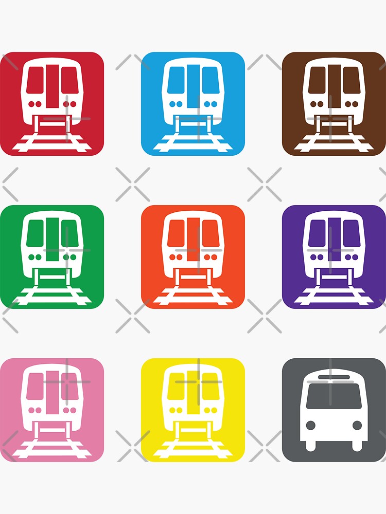"Chicago Subway Line Symbols" Sticker for Sale by in-transit | Redbubble