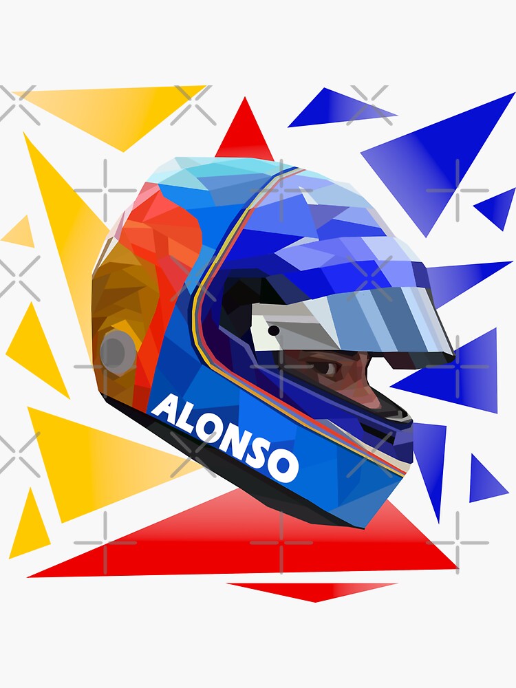 "Fernando Alonso's Helmet" Sticker by MG-Artwork | Redbubble