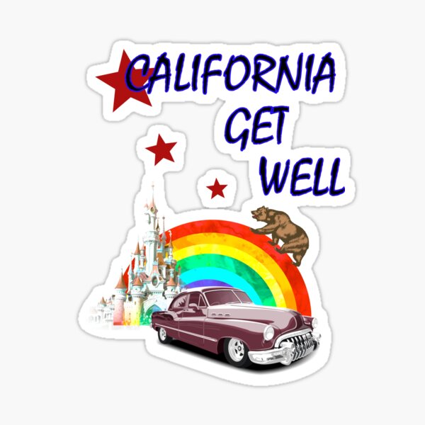 "California get well" Sticker for Sale by Adam-t-shirt | Redbubble