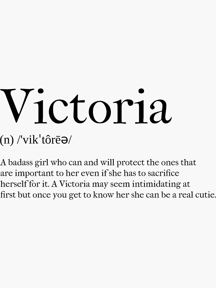 "Victoria Definition" Sticker for Sale by tastifydesigns | Redbubble