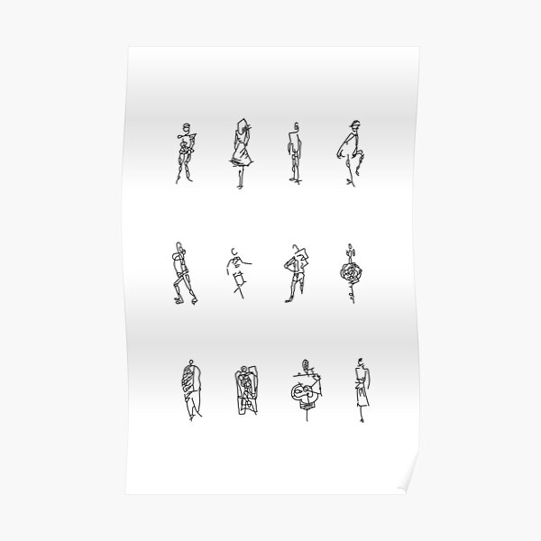 "Stick Figures" Poster by emnkell | Redbubble