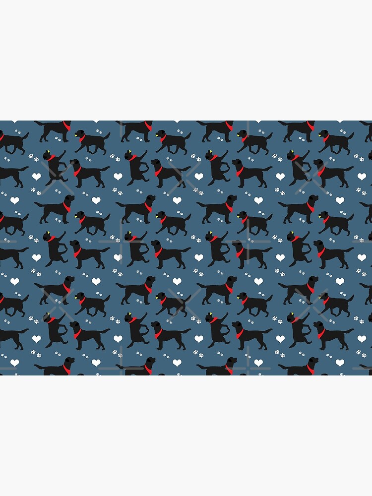 "Black Lab Pattern in Blue Black Labs with Hearts Dog Patterns" Mask ...