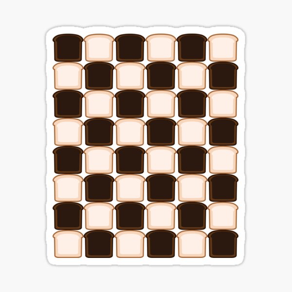 "Burnt Toast & White Bread Checkerboard" Sticker for Sale by ...