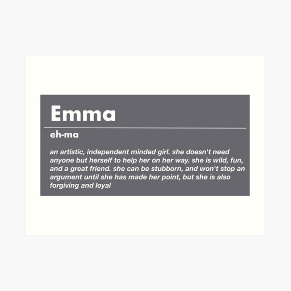 "Emma name definition" Art Print for Sale by THTJ | Redbubble
