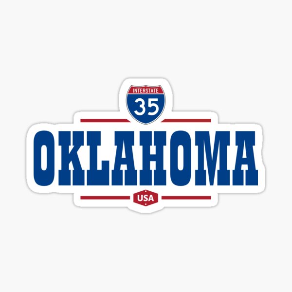 "Interstate 35 Oklahoma USA" Sticker by Kiwidom | Redbubble