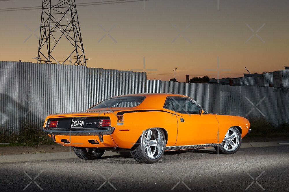 "Orange 1970 Plymouth Barracuda" by John Jovic | Redbubble