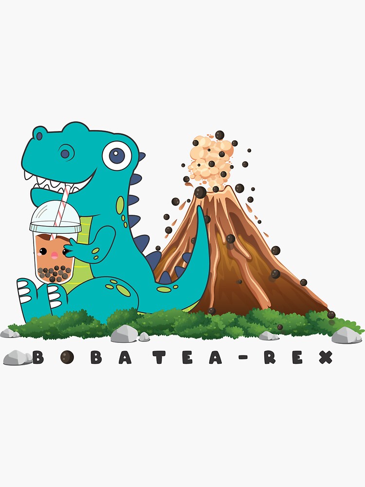 "Boba Tea-Rex" Sticker by Duchessandtees | Redbubble