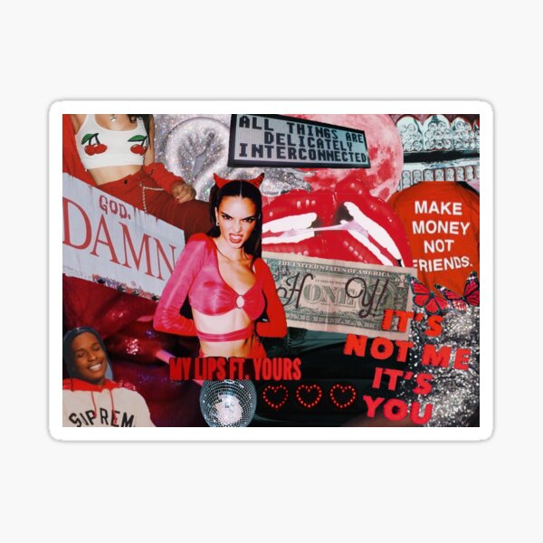 "red theme collage" Sticker for Sale by katecrawford26 | Redbubble