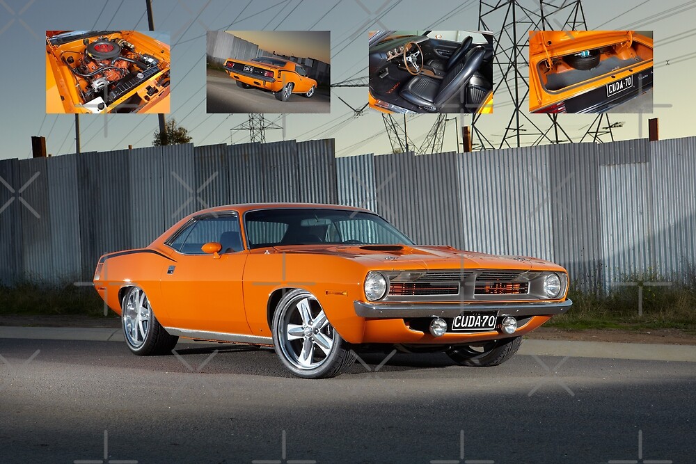 "Orange 1970 Plymouth Barracuda" by John Jovic | Redbubble