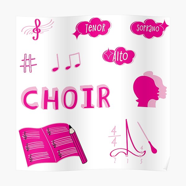 "Hot Pink Choir School Subject Pack" Poster by The-Goods | Redbubble