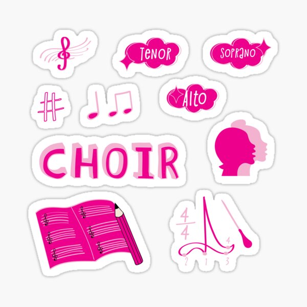 "Hot Pink Choir School Subject Pack" Sticker by The-Goods | Redbubble