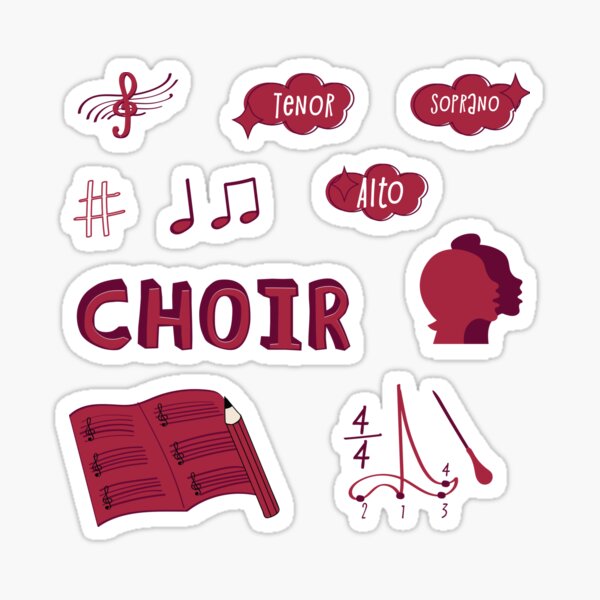 "Maroon Choir School Subject Pack" Sticker by The-Goods | Redbubble