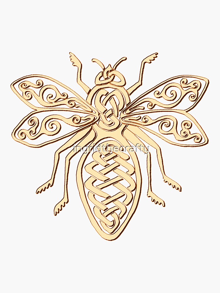 "Celtic Bee" Sticker for Sale by ingridthecrafty | Redbubble