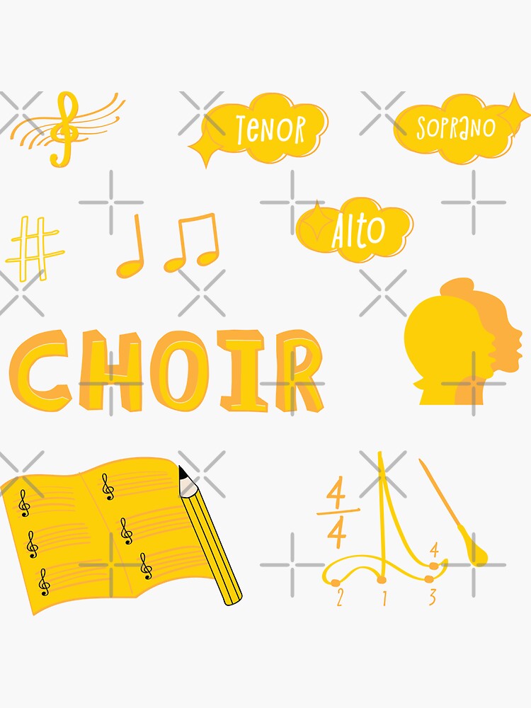 "Yellow Choir School Subject Pack" Sticker by The-Goods | Redbubble