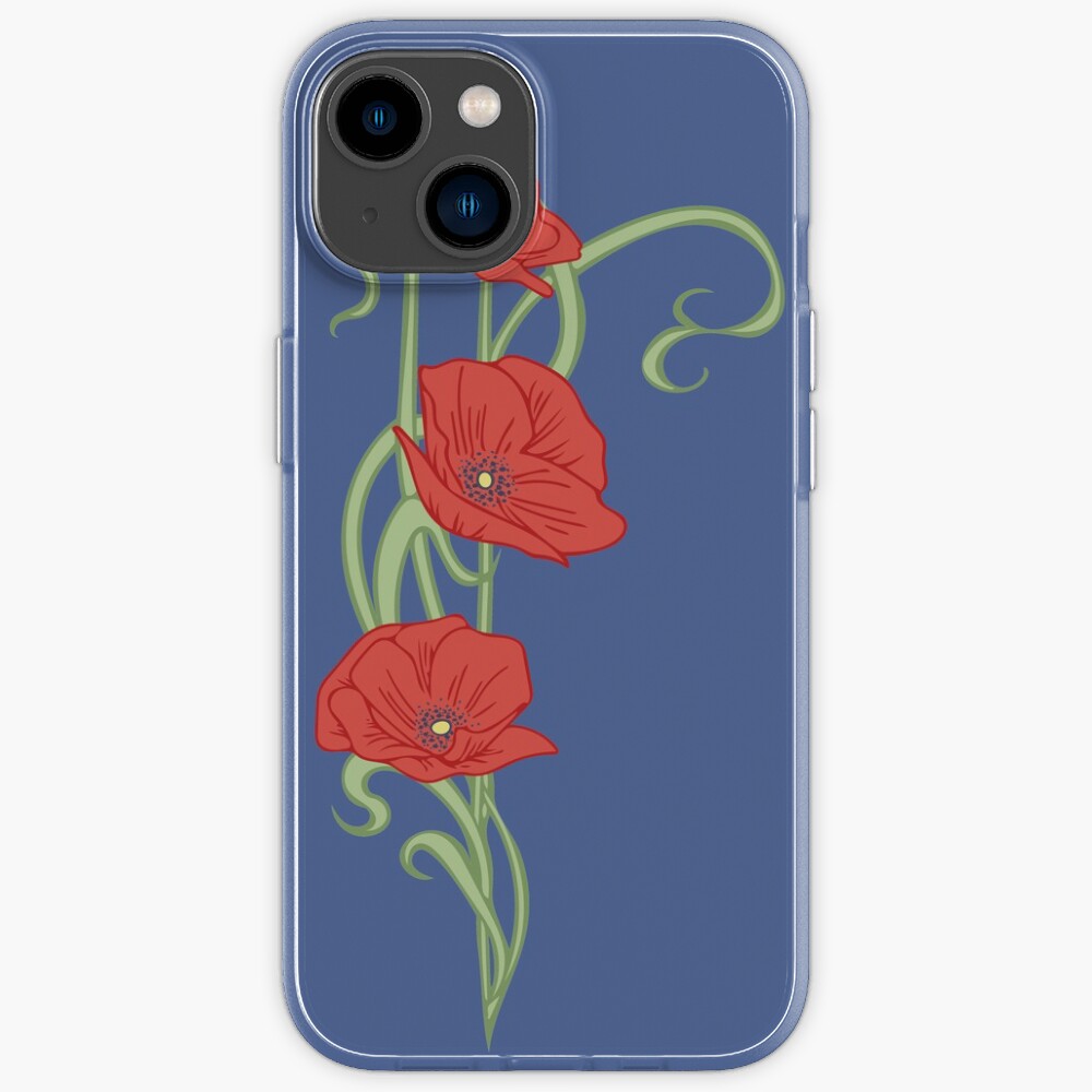 "Art Nouveau Style Poppy Art" iPhone Case for Sale by Alondra | Redbubble