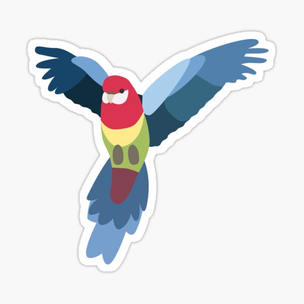 "Flying Rosella" Sticker for Sale by -bellbird- | Redbubble