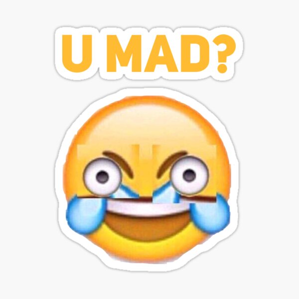 "U Mad Bro Demented Smiley" Sticker for Sale by Joepseudo | Redbubble