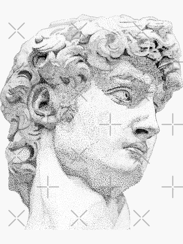 Pegatina «Rostro de la escultura de David de Miguel Ángel» de EMEA ...