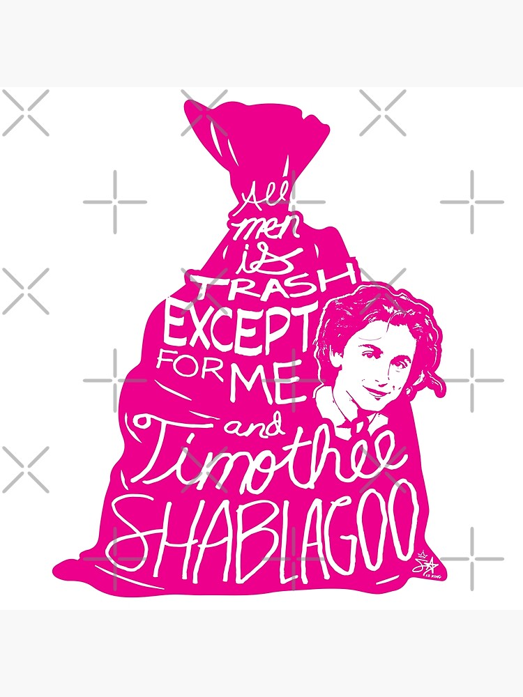 "Timothee Shablagoo All Men is Trash Bag Tiktok Meme Sticker - MAGENTA ...