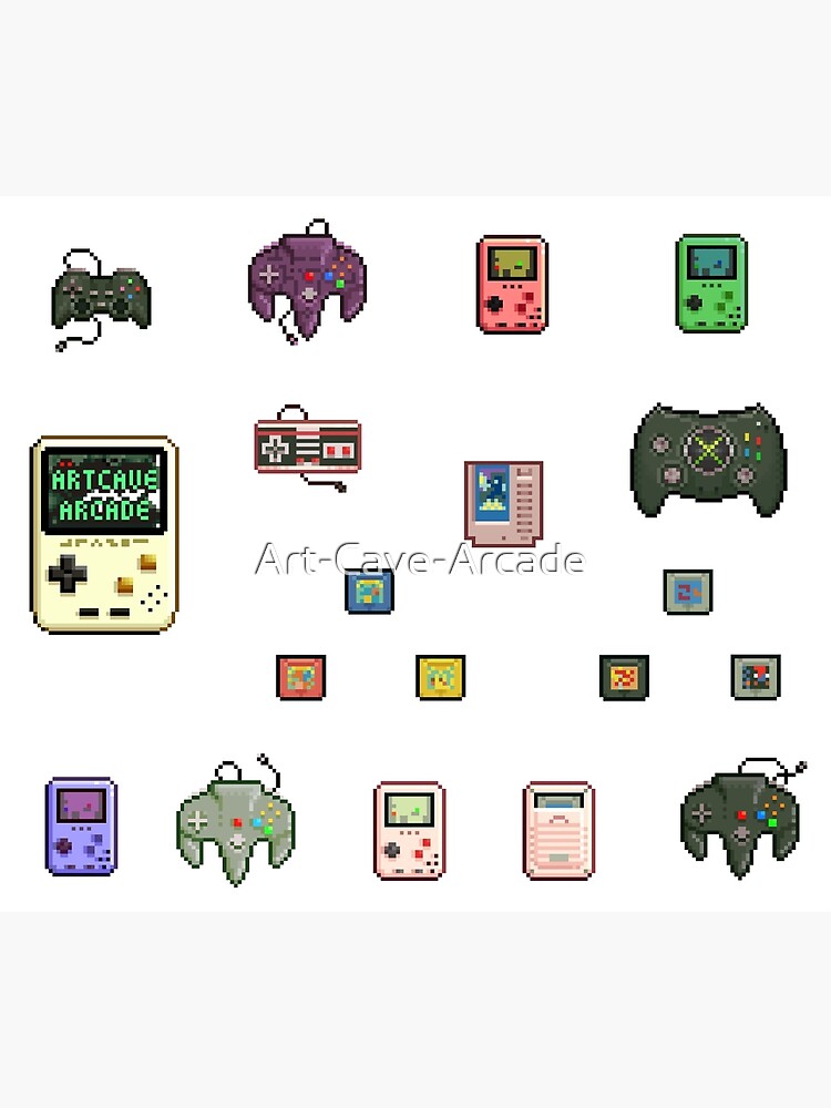 "Video Game Stickers" Poster for Sale by Art-Cave-Arcade | Redbubble