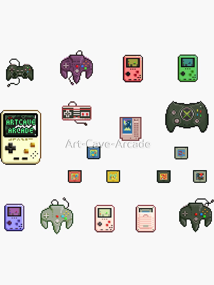 "Video Game Stickers" Sticker for Sale by Art-Cave-Arcade | Redbubble